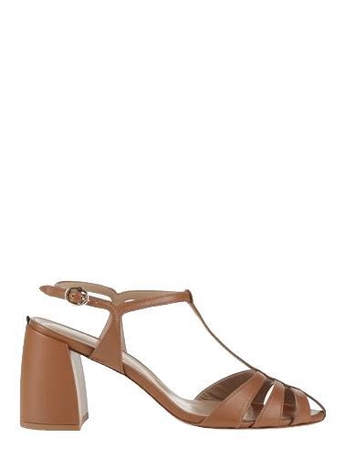 A.BOCCA Leather Block Heel Sandals - Tan