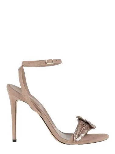 SERENA UZIYEL Suede Embellished Stiletto Sandals - Pink