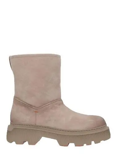 Santoni Suede Ankle Boots With Shearling Lining - Grey