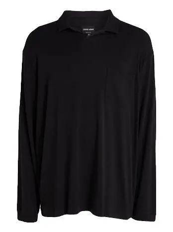 Giorgio Armani Polo Shirt Size Cotton, Cashmere, Elastane - Black