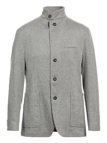 Eleventy Cashmere And Goat Skin Jacket With Suede Trims - Grey