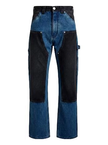 Aries Two-tone Faded Denim Jeans - Blue