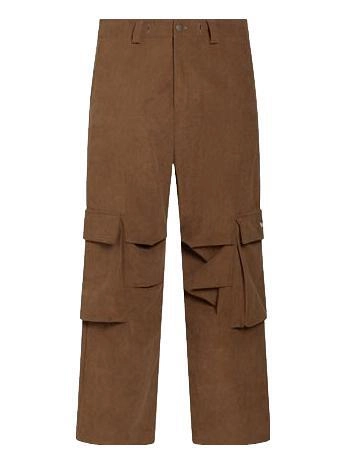 DISCLAIMER Light Brown Polyester Cargo Pants With Belt Loops - Beige