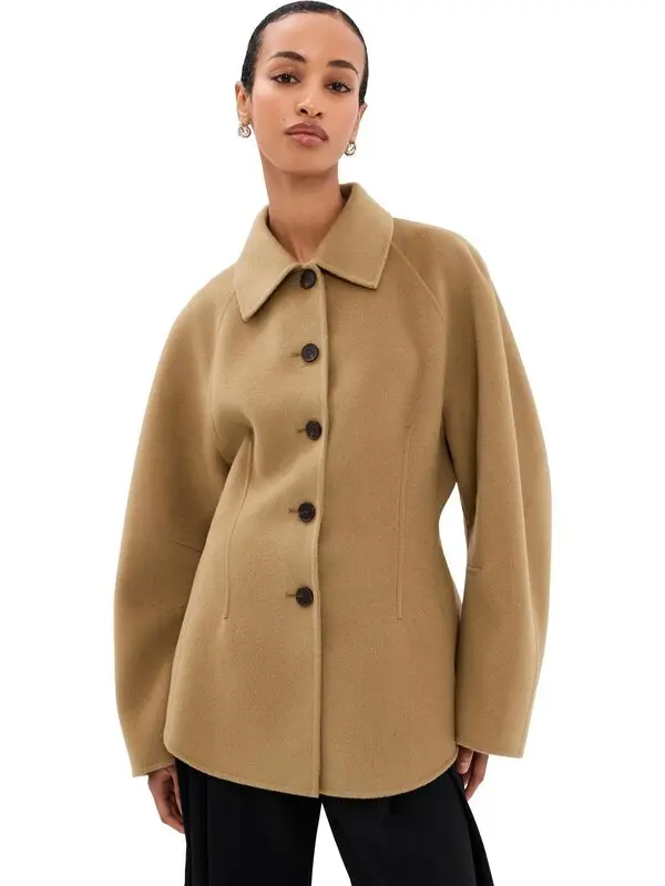 RÓHE Double-faced Sculptural Wool Jacket - Camel