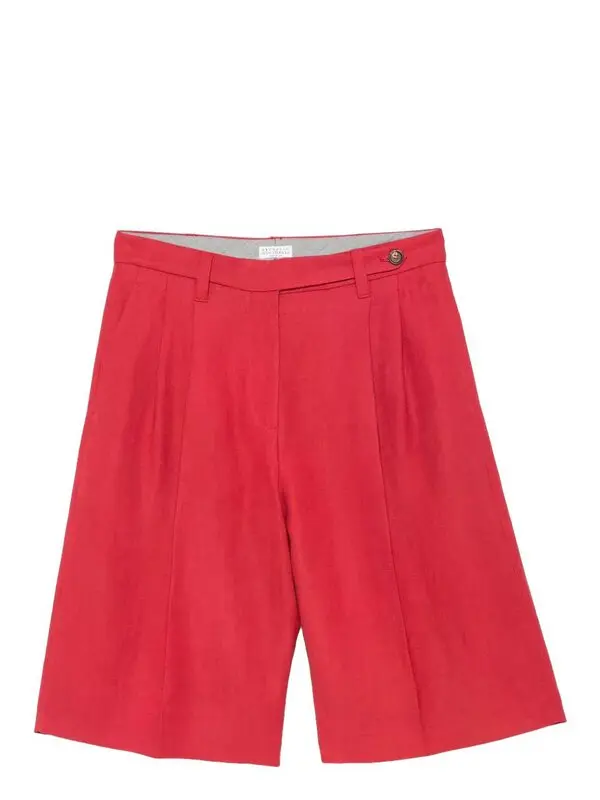 Brunello Cucinelli Pleated Shorts - Red