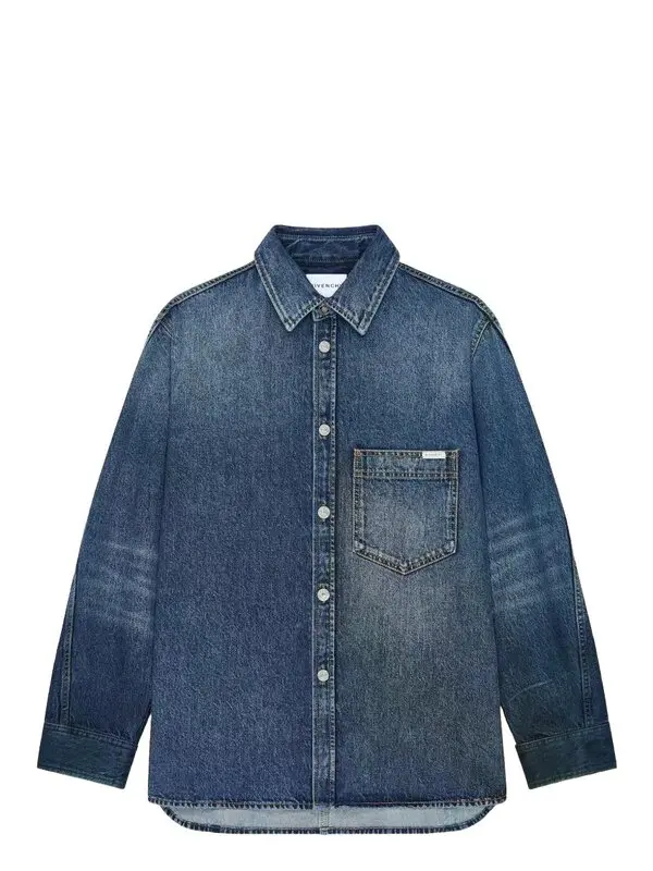 Givenchy Couture Seam Shirt In Denim - Blue