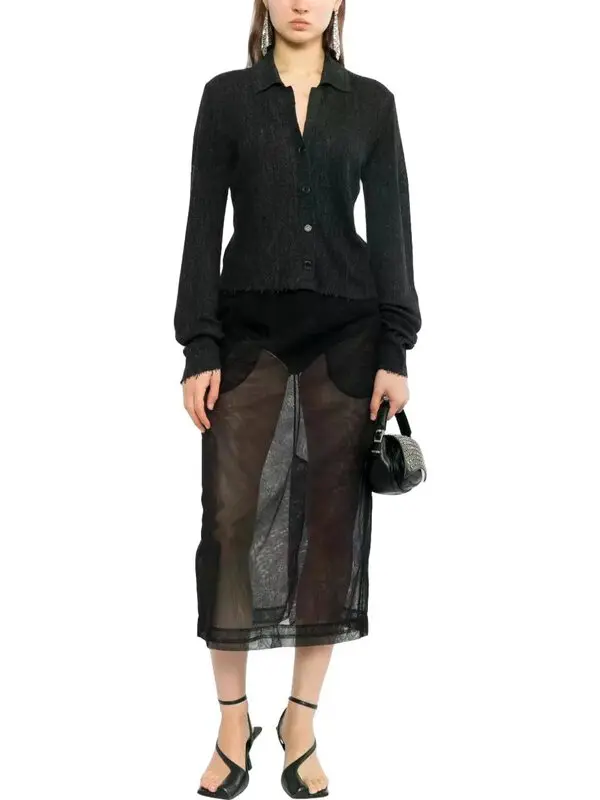 Helmut Lang V-neck Button Cardigan - Black