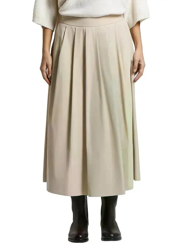 Peserico Pleated Midi Skirt - Neutrals