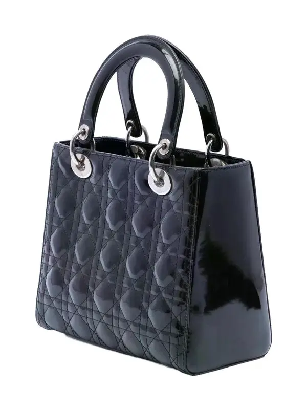 Dior Patent Leather Cannage Lady Satchel - Black
