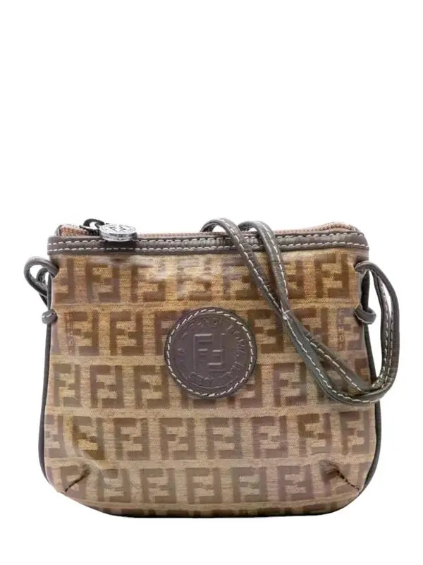 Fendi Zucchino Crystal Crossbody Bag - Brown