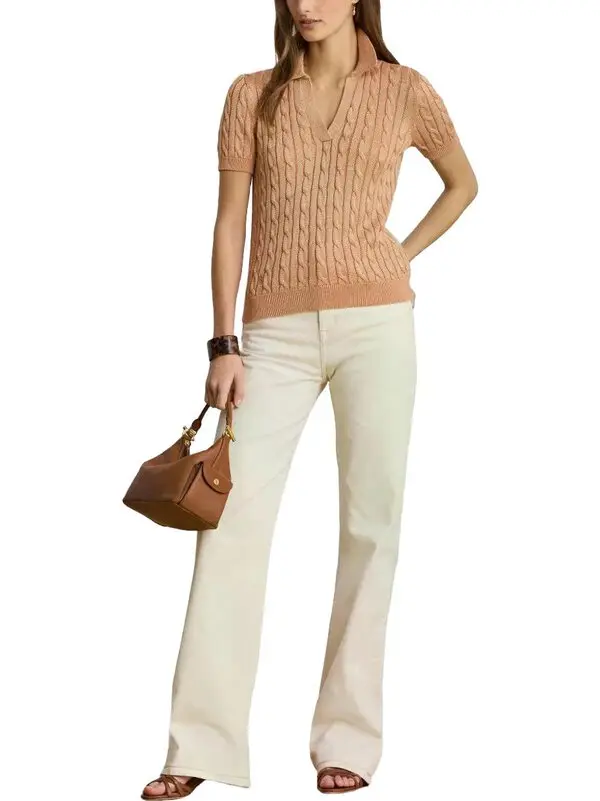 Ralph Lauren Cable-knit Short-sleeve Sweater - Neutrals