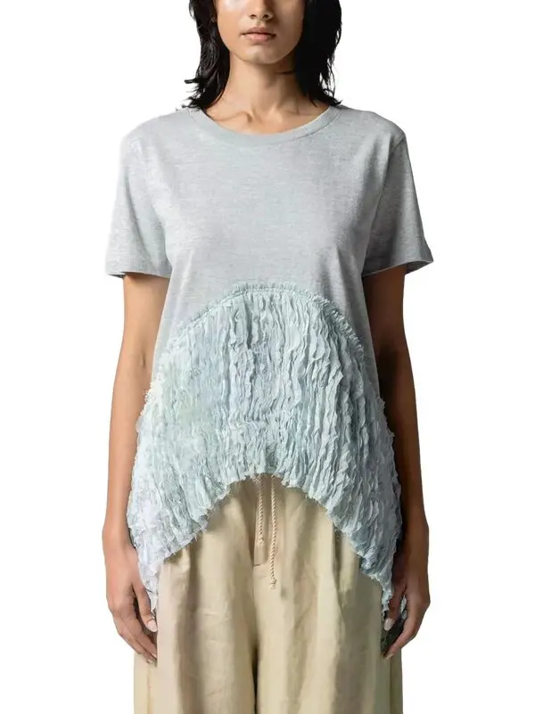 MULLER OF YOSHIOKUBO Asymmetric Ruffled T-shirt - Blue