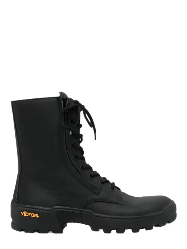 Yohji Yamamoto Leather Combat Boots - Black