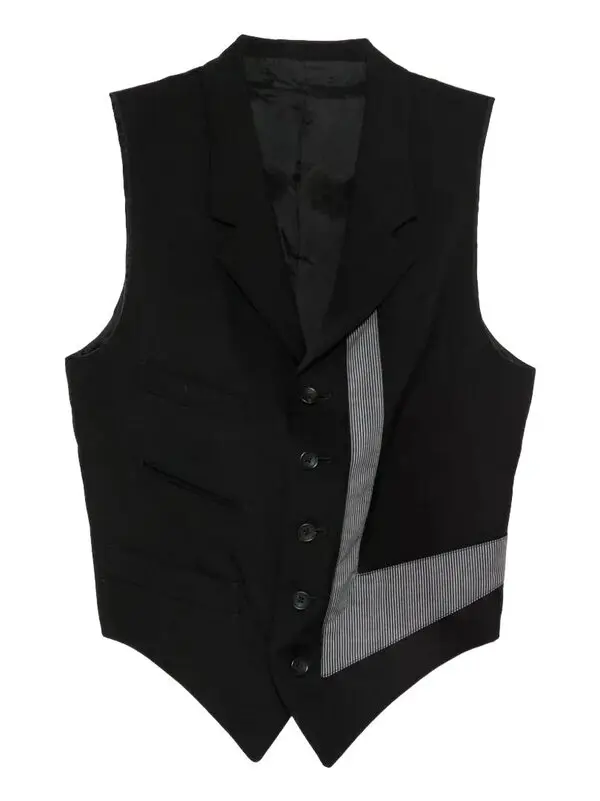 Yohji Yamamoto Decorative Cloth Panelled Vest - Black