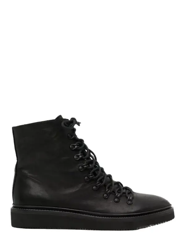Yohji Yamamoto Leather Lace-up Boots - Black