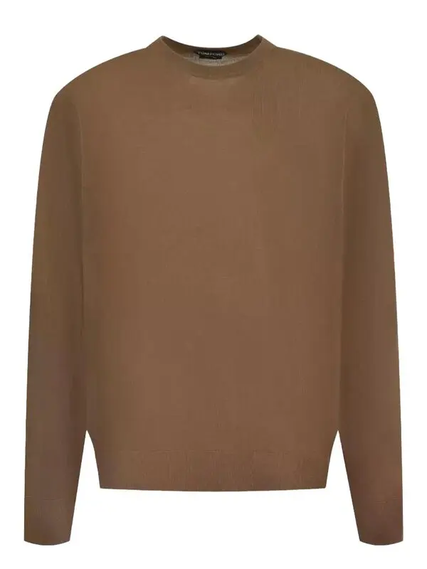TOM FORD Crew Neck Long Sleeve Sweater - Brown