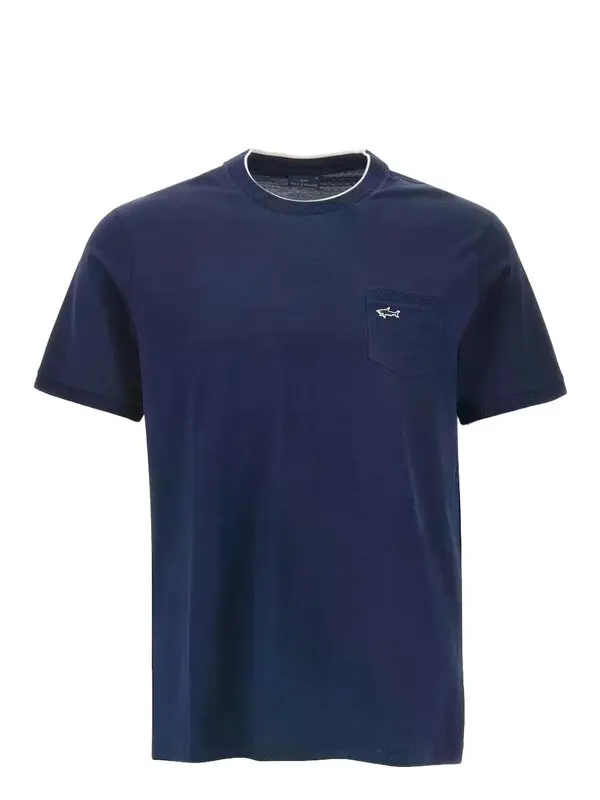 Paul & Shark Logo-embroidered Pocket T-shirt - Blue
