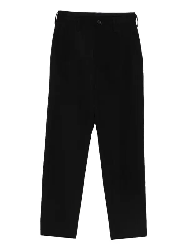 Yohji Yamamoto Wool Button-fastening Trousers - Black