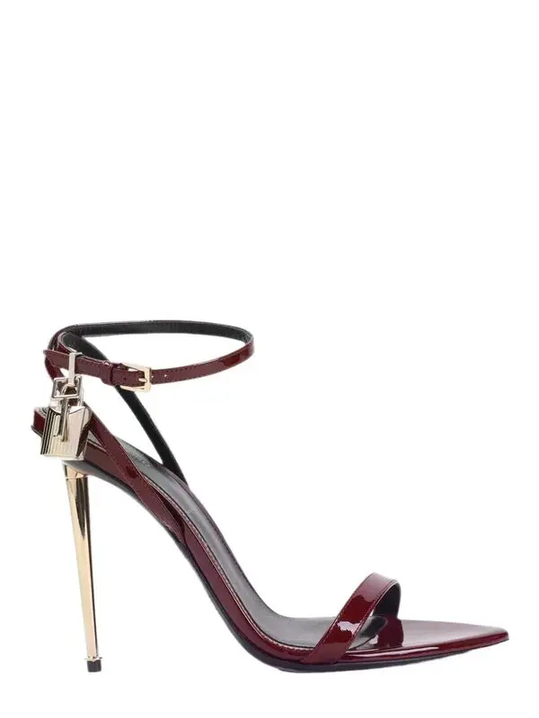 TOM FORD Padlock Detail High Heel Sandals - Red