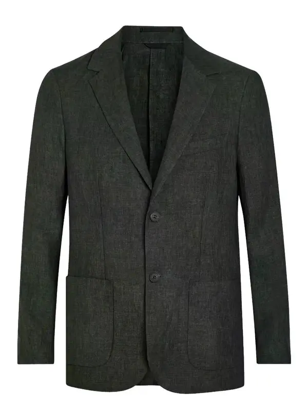 Sunspel Single-breasted Patch-pocket Blazer - Green