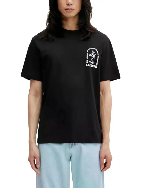 Lacoste Print-detail T-shirt - Black