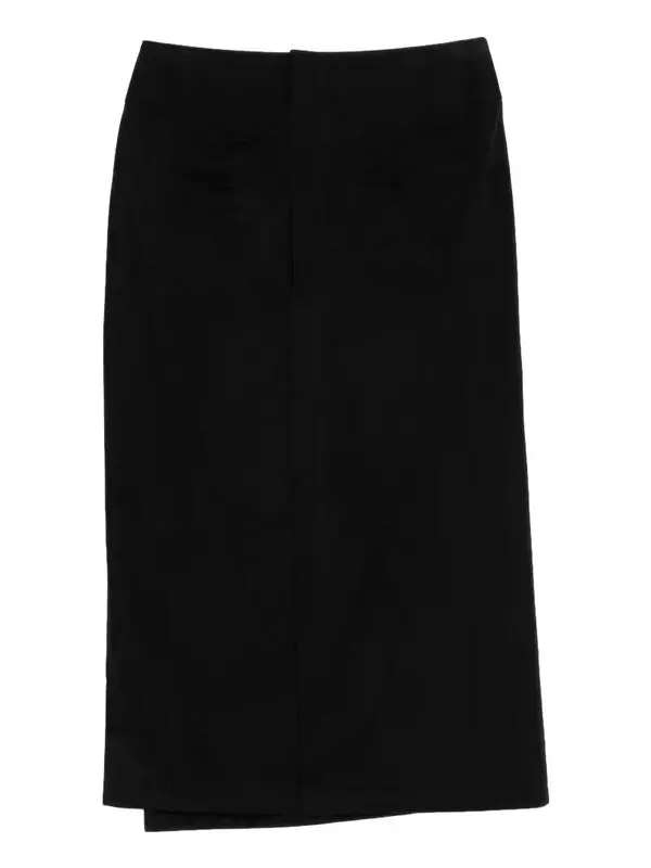 Yohji Yamamoto Lace-up Detail Skirt - Black