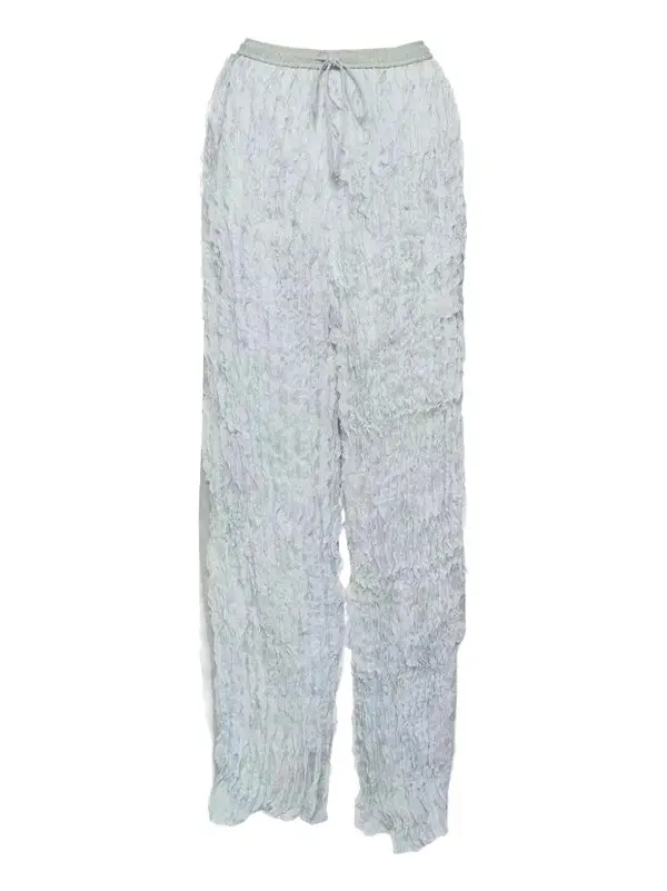 MULLER OF YOSHIOKUBO Ruffled Panel Palazzo Pants - Blue