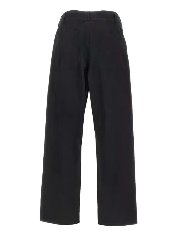 MAISON MARGIELA Logo Embroidered Straight-leg Trousers - Black