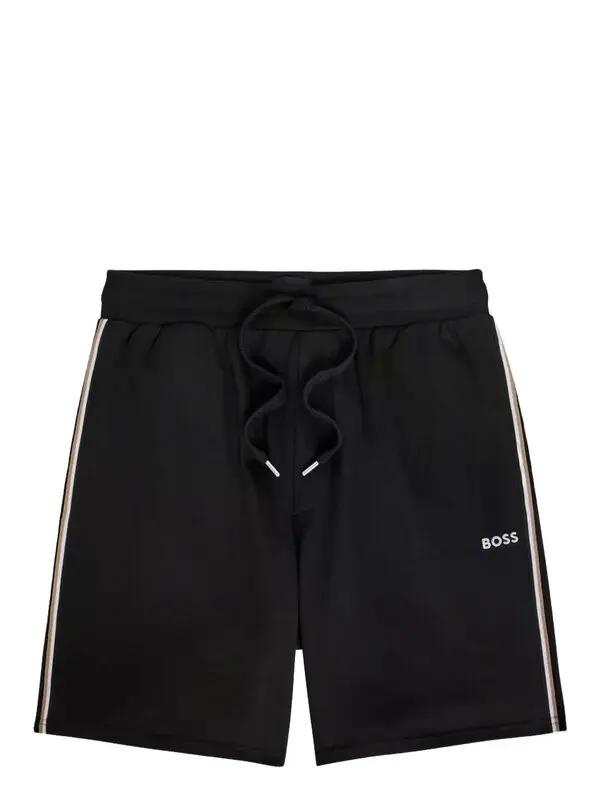 BOSS Logo Detail Side Stripe Shorts - Black