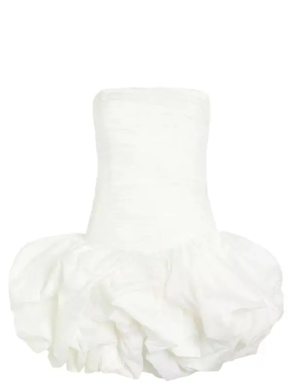 Aje Violette Strapless Ruched Bodice Mini Dress - White