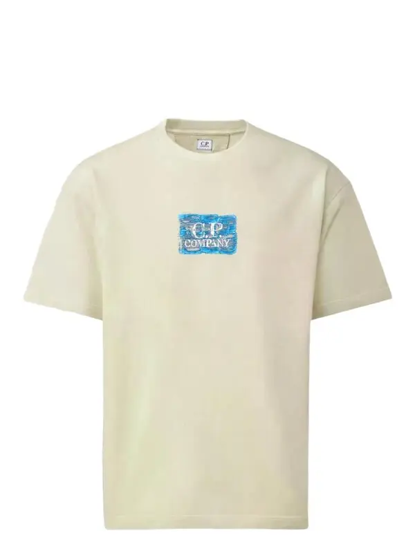 C.P. COMPANY Logo-print Cotton T-shirt - Neutrals