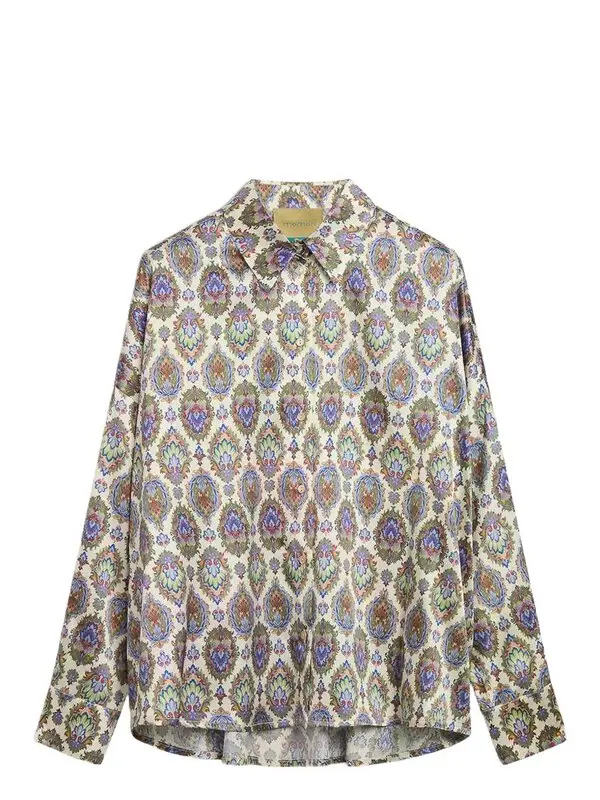 Momoni Paisley Print Long Sleeve Shirt - Neutrals