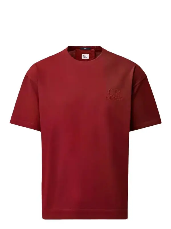 C.P. COMPANY Logo-embroidered T-shirt - Red