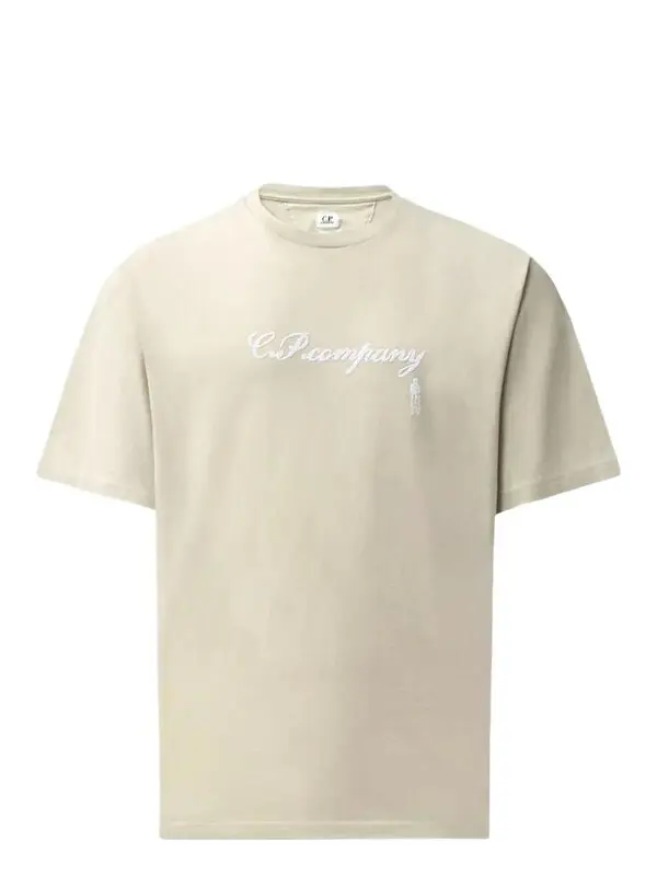 C.P. COMPANY 30/1 Jersey Short Sleeve Logo T-shirt - Neutrals