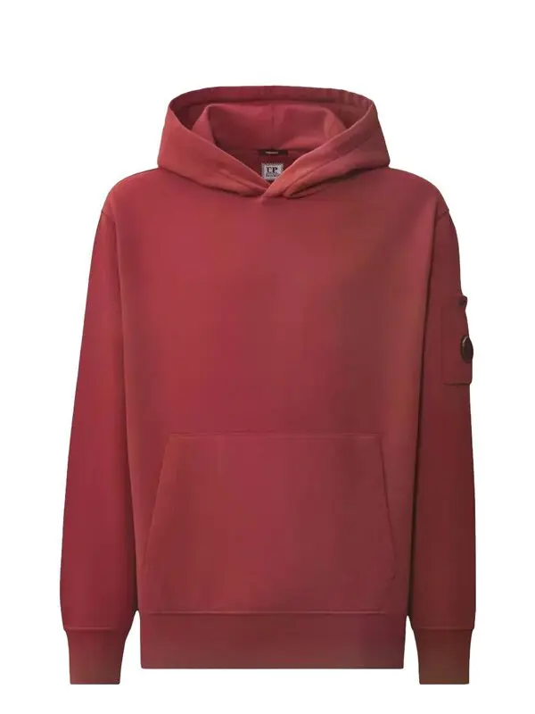 C.P. COMPANY Lens Detail Cotton Hoodie - Red