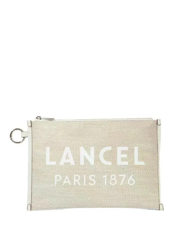 LANCEL Logo Print Pouch - Neutrals