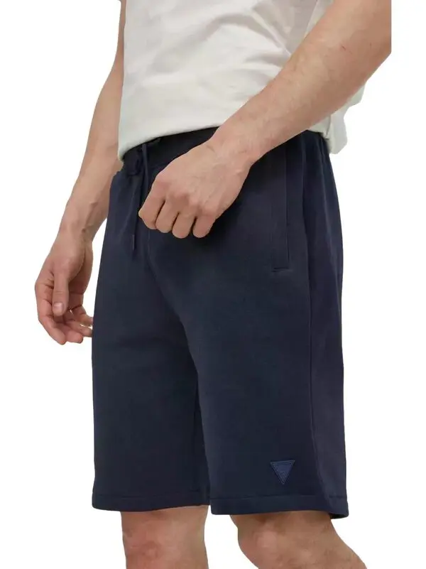 Guess Logo Patch Drawstring Shorts - Blue
