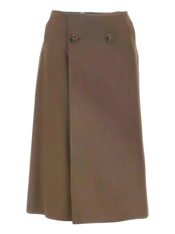 MAISON MARGIELA Wrap Design Midi Skirt - Brown