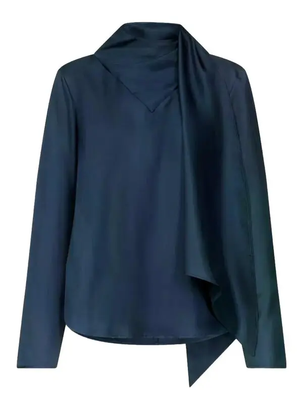 Loulou De Saison Gala Silk-twill Blouse - Blue