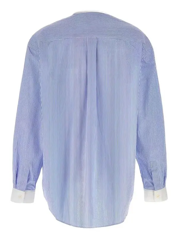SPORTY & RICH Striped Cotton-poplin Shirt - Blue