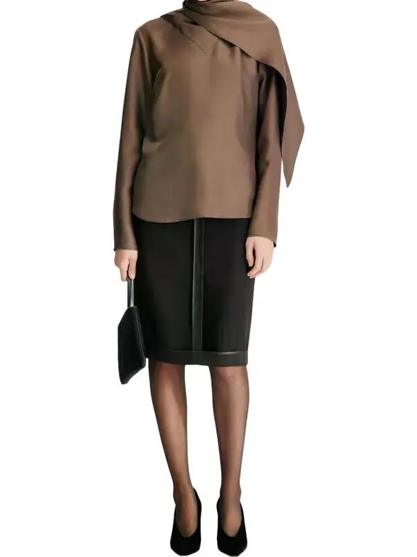 Loulou De Saison Gala Silk-twill Blouse - Brown