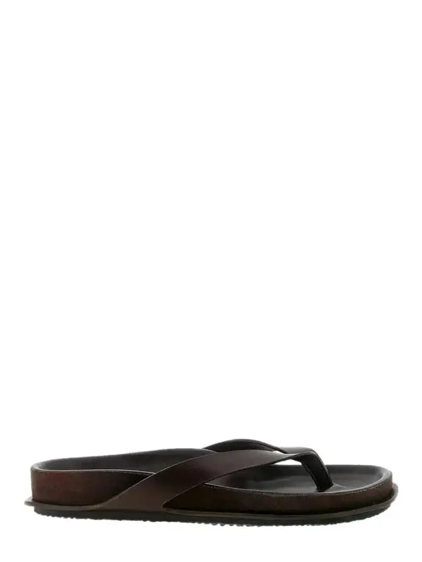 Jacquemus Les Tatane Brushed Leather Thong Sandals - Brown