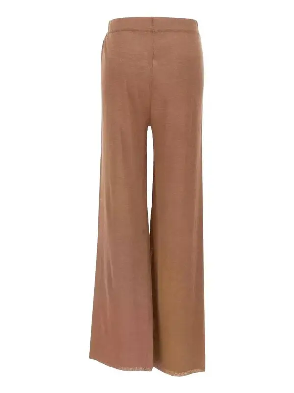 KANGRA Linen-knit Palazzo Pants - Brown