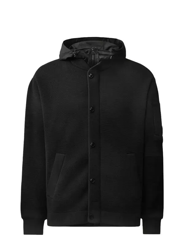C.P. COMPANY Goggle-detail Button-up Hoodie - Black