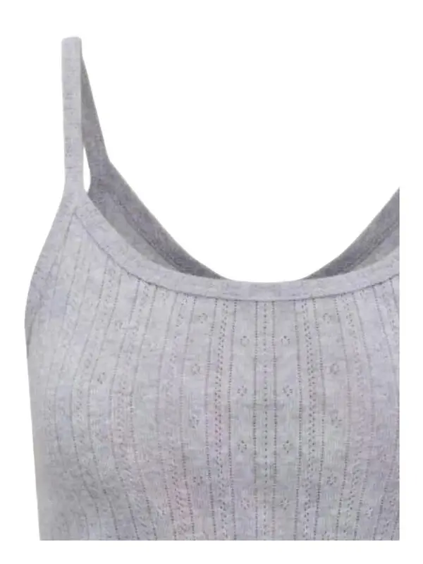 SPORTY & RICH Sleeveless Scoop-neck Cotton Blouse - Grey