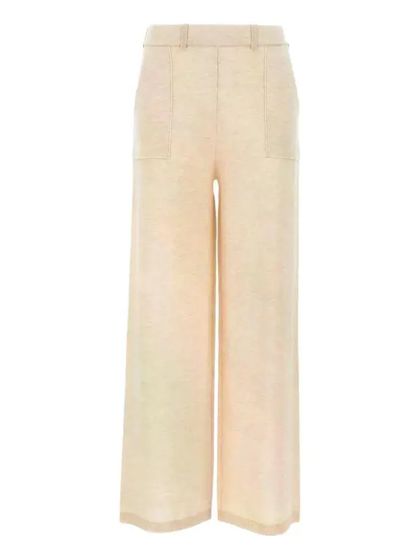 KANGRA Ribbed-edge Palazzo Pants - Neutrals