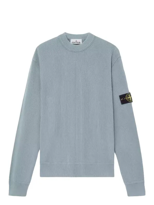 Stone Island Ribbed-knit Cotton Sweater - Blue