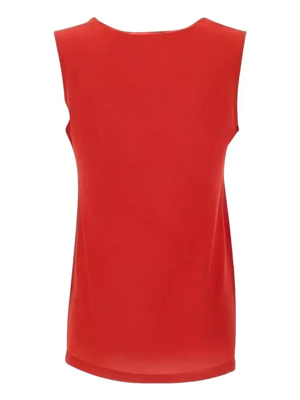 KANGRA Sleeveless Silk Tank Top - Red