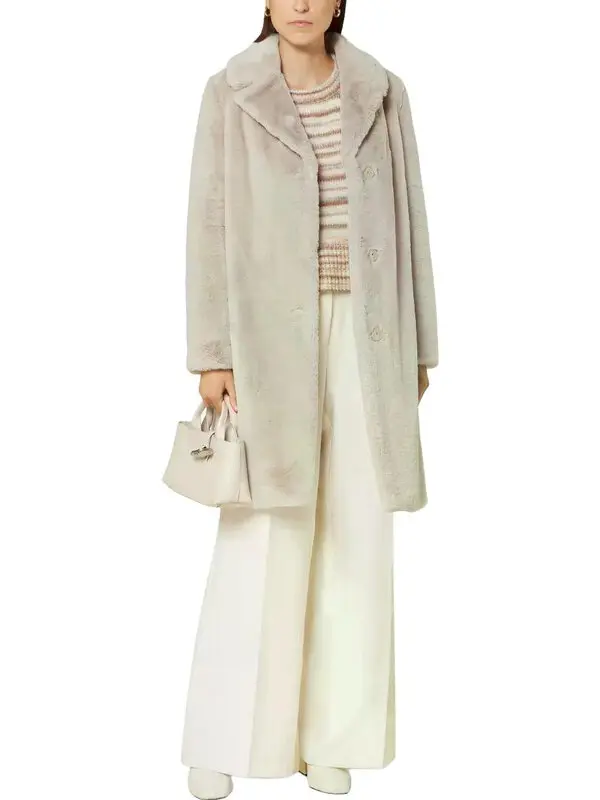 Herno Faux Fur Coat - Neutrals