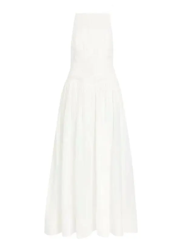 Aje Shirred Spaghetti-strap Maxi Dress - Neutrals